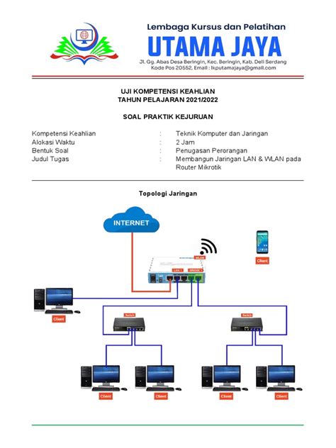 soal ukk prakerin 2022 router mikrotik pdf