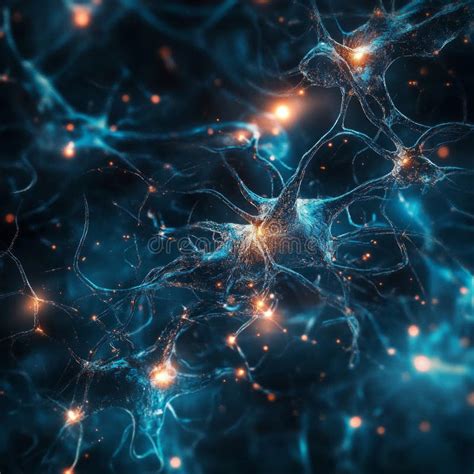 Glowing Neural Network Connections Amidst Electric Blue Synapses and ...