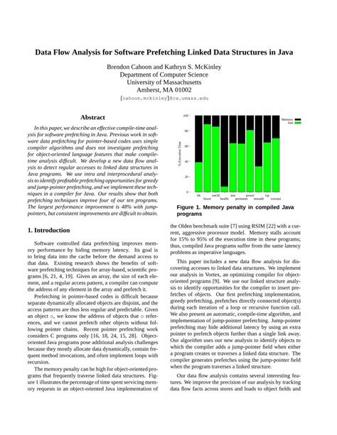 pdf data flow analysis for software prefetching linked data · pdf