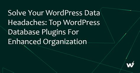 Solve Your Wordpress Data Headaches Top Wordpress Database Plugins For