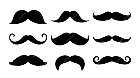 Conjunto De ícones De Bigode Elementos Decorativos Para Estande Símbolo De Homens E Pais