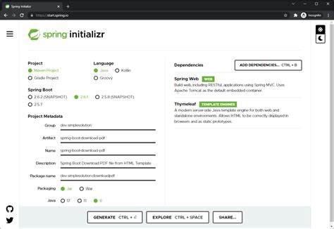 Spring Boot Web Download Pdf File From Html Template