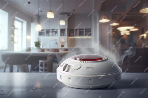 Premium Ai Image Smoke Detector And Fire Alarm In Action Background Ai Generated