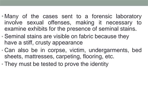 Solution Forensic Semen Analysis Studypool