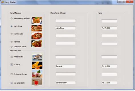 Fauzy Rifallah Program Menu Makanan Menggunakan Visual Basic 2010