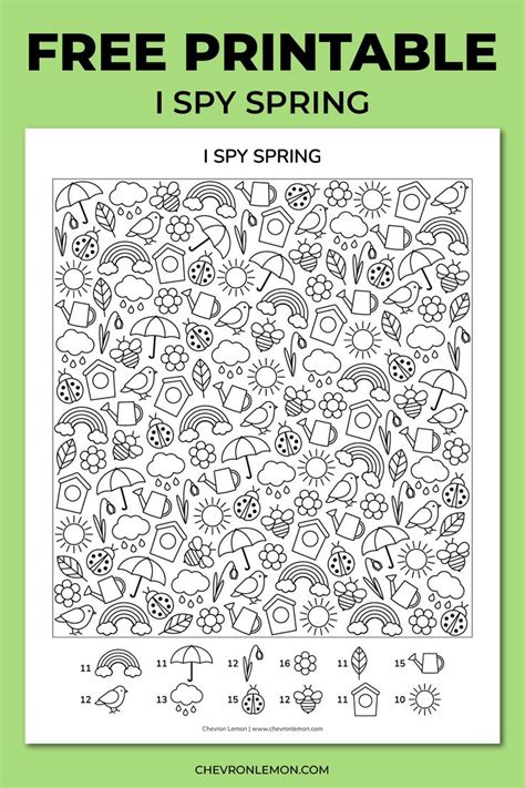 Free Printable I Spy Spring Free Printable Puzzles I Spy Spring