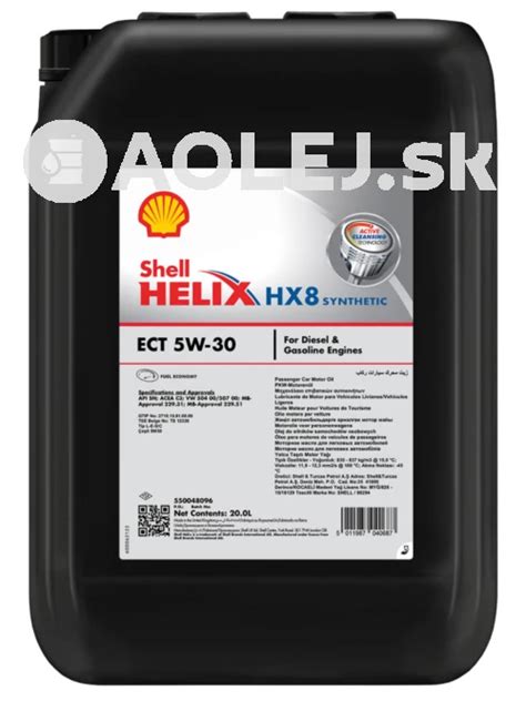 Shell Helix HX8 ECT 5W-30 20L | AOLEJ.sk - Oleje, mazivá, filtre a ...