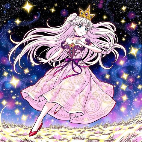 A Princess Made Of Stardust With Long Flowing Hair That Shimmers With