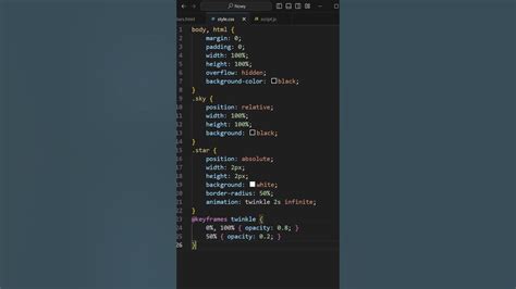 How To Make Twinkling Stars In Html Css And Javascript Codeit Shorts