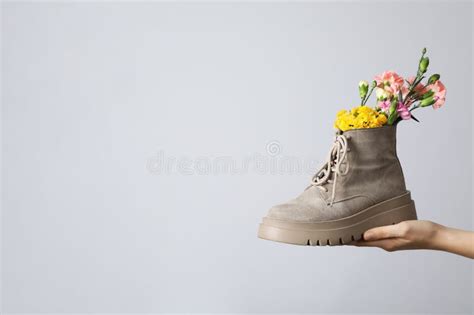 Concept Of Shoes Female Boot Space For Text Stock Image Image Of Female Leather 271850345