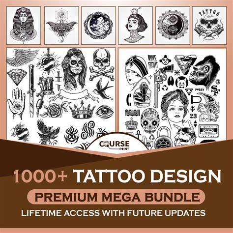 1000 tattoo design premium mega bundle coursepoint