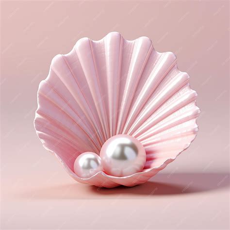 3d Rendered Image Of A Pink Sea Shell With Beautiful Pearls Inside