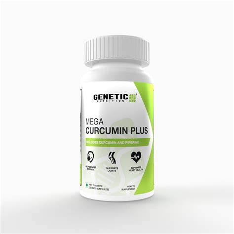 Genetic Nutrition Mega Curcumin Plus Supplement 500mg Curcumin