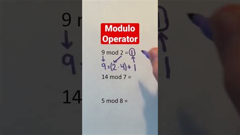 Modulo Operator Examples Shorts Math Maths Mathematics