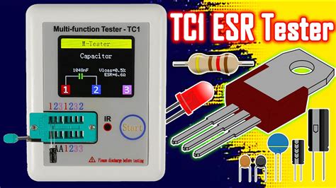 Lcr Tc1 Esr Tester Transistor Inductance Capacitance Resistance Esr Meter Multi Function Tester
