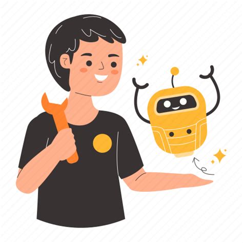 Robotics Robot Technology Futuristic Ai Artificial Intelligence School Illustration