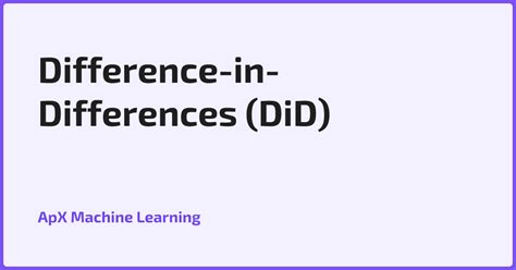 Difference In Differences Did