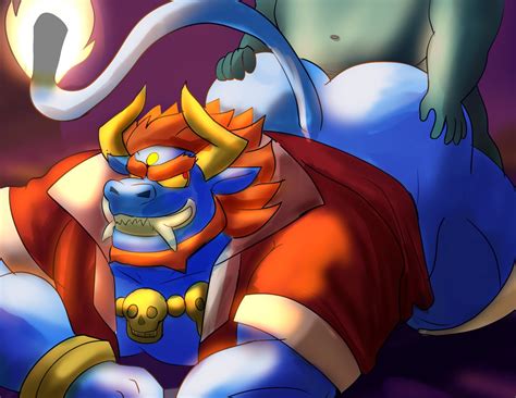 Rule 34 Anal Anthro Asian Mythology Ass Belly Blue Body Bottomless Clothed Clothing Demon Duo