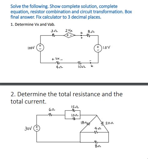 Solved Solve The Following Show Complete Solution Complete Chegg Com