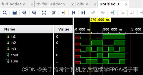 FPGA学习记录一vivado简单仿真全加器 vivado全加器仿真代码 CSDN博客