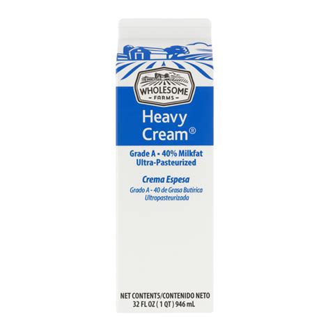 Heavy Cream 40 Milkfat Wholesome Farm West Lake Foods