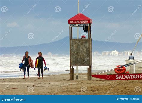 Girls And Lifeguard Editorial Photography Image Of Nature 19169267
