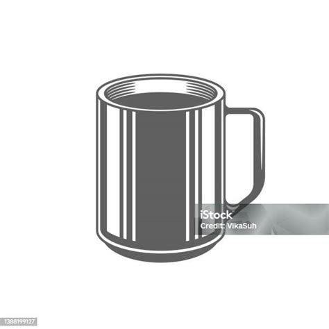 흰색 배경에 고립 된 벡터 일러스트 실루엣이있는 커피 또는 차 컵 커피 마실 것에 대한 스톡 벡터 아트 및 기타 이미지 커피