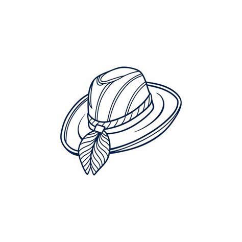 Premium Vector Hat Line Art Vector Illustration
