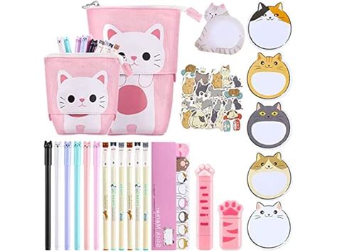 400 Pcs Cute Cat School Supplies