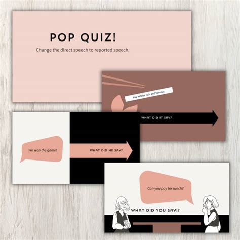 Reported Speech Esl Grammar Presentation Editable Template Link And