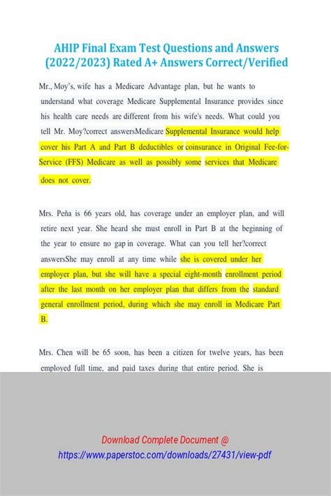 ahip final exam test questions and answers 2022 2023