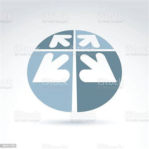 벡터 추상적임 라운드 3d 아이콘크기 4개의 화살표 그래픽 기호 2015년에 대한 스톡 벡터 아트 및 기타 이미지 2015년 3차원 형태 거리 Istock