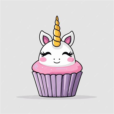 Premium Vector Cute Unicorn Cupcake Flat Design