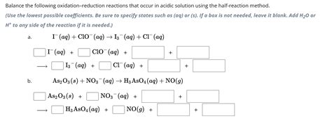 [solved] Balance The Following Oxidation Reduction Reacti