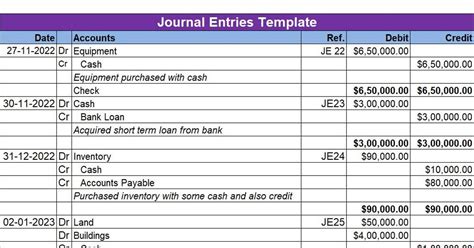 Journal Entries Excel Template Track And Record Your Financial Transactions