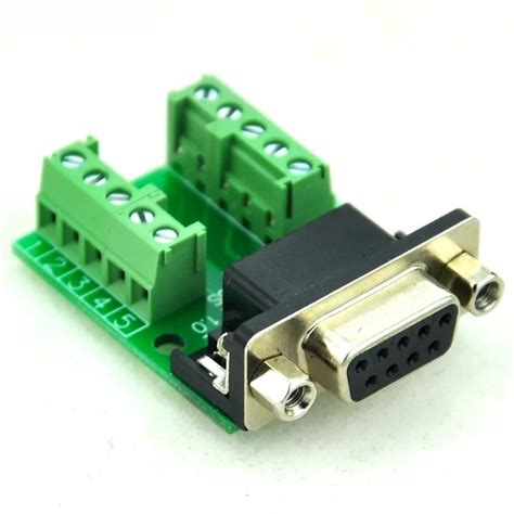 Jual DB9 Female Connector Adapter Converter To Terminal PCB Breakout Board Shopee Indonesia
