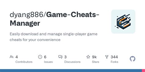 Github Dyang886game Cheats Manager Easily Download And Manage Single Player Game Cheats For