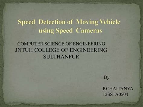 Speed Detection Using Camera Pptx Cameras And Camcorders Consumer Electronics