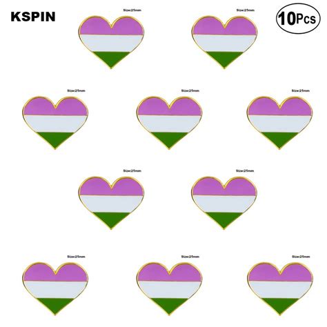 Lipstick Lesbian Pride Heart Shape Lapel Pin Flag Grandado