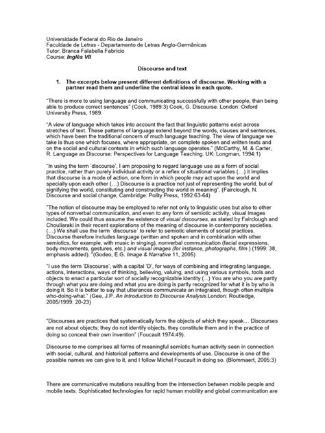 Discourse And Text Pdf