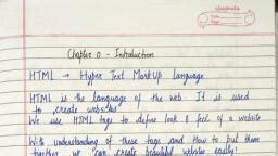 Html Course Chapter Pdf Web Design Notes Teachmint