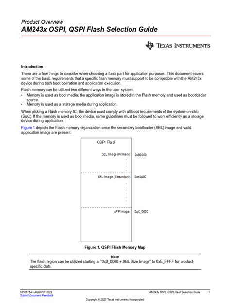 sprt764 am243x ospi qspi flash selection guide pdf