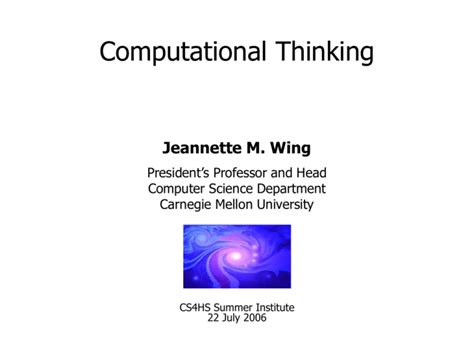 Computational Thinking