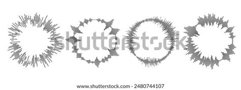 Radial Sound Wave Ray Pattern Set Stock Vector Royalty Free