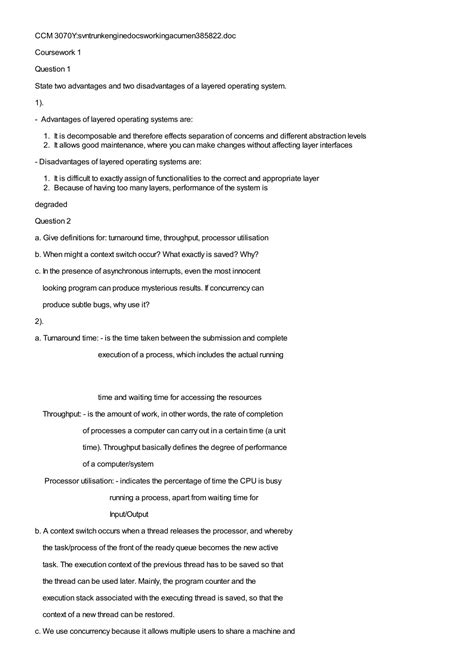 Solution State Two Advantages And Two Disadvantages Of A Layered Operating System Studypool