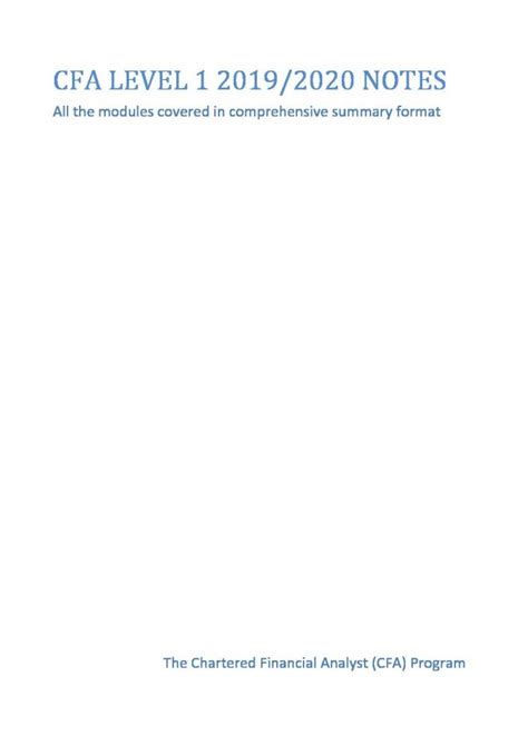 CFA Level 1 Summary Notes Prep Materials StudyLast