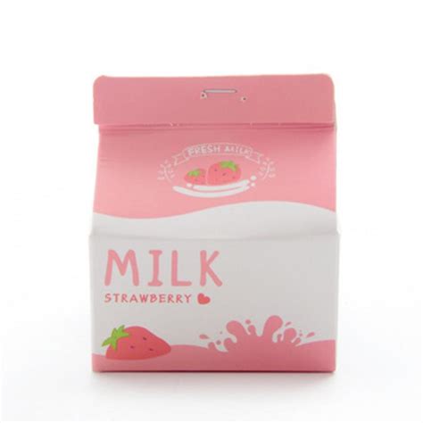 Buy Portable Strawberry Milk Carton Design Cute Decorative Mobile Note
