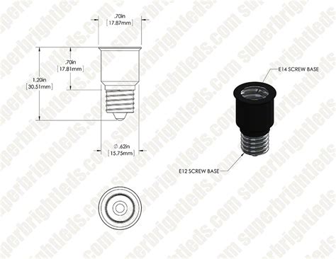 E14 Base To E12 Base Socket Adapter Super Bright Leds