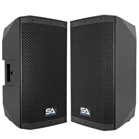 Pair Of 10 Inch Active Dsp Pa Dj Speakers 700 Watt Class D Amp Seismic Audio