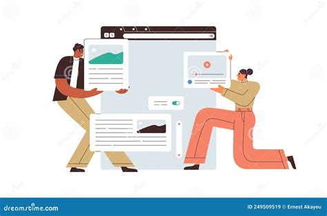Set Of Ui And Ux Designers Creating Functional Web Interface Design For